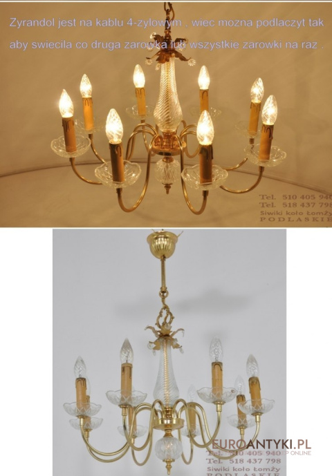 DUZY STARY ZYRANDOL SZKLANE OZDOBY LAMPA SUFITOWA - EuroAntyki DUZY STARY ZYRANDOL SZKLANE OZDOBY LAMPA SUFITOWA - EuroAntyki