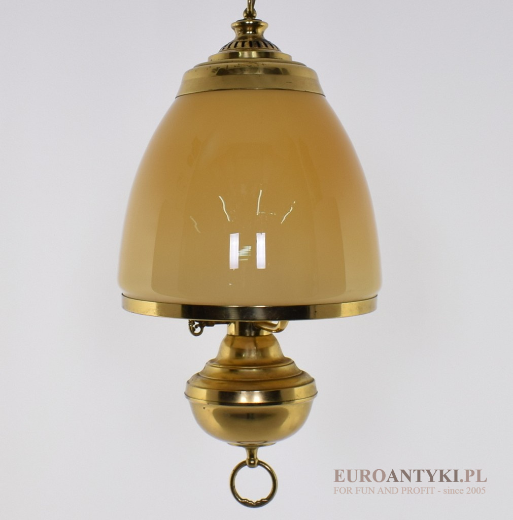 Klasyczne mosiężne lampy sufitowe z kloszem - do ganku holu wiatrołapu ...